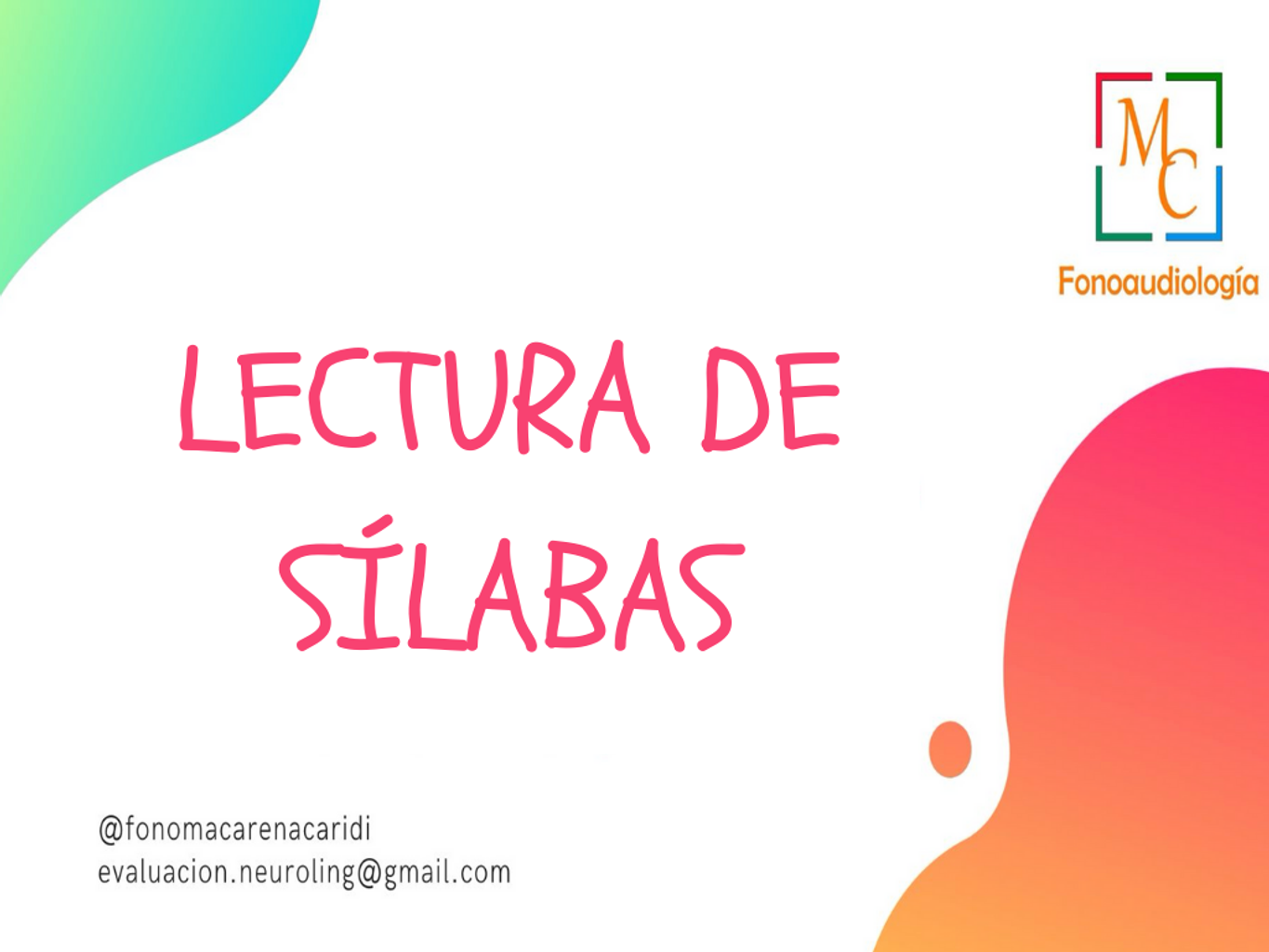 Lectura de Sílabas - evaluacion.neuroling