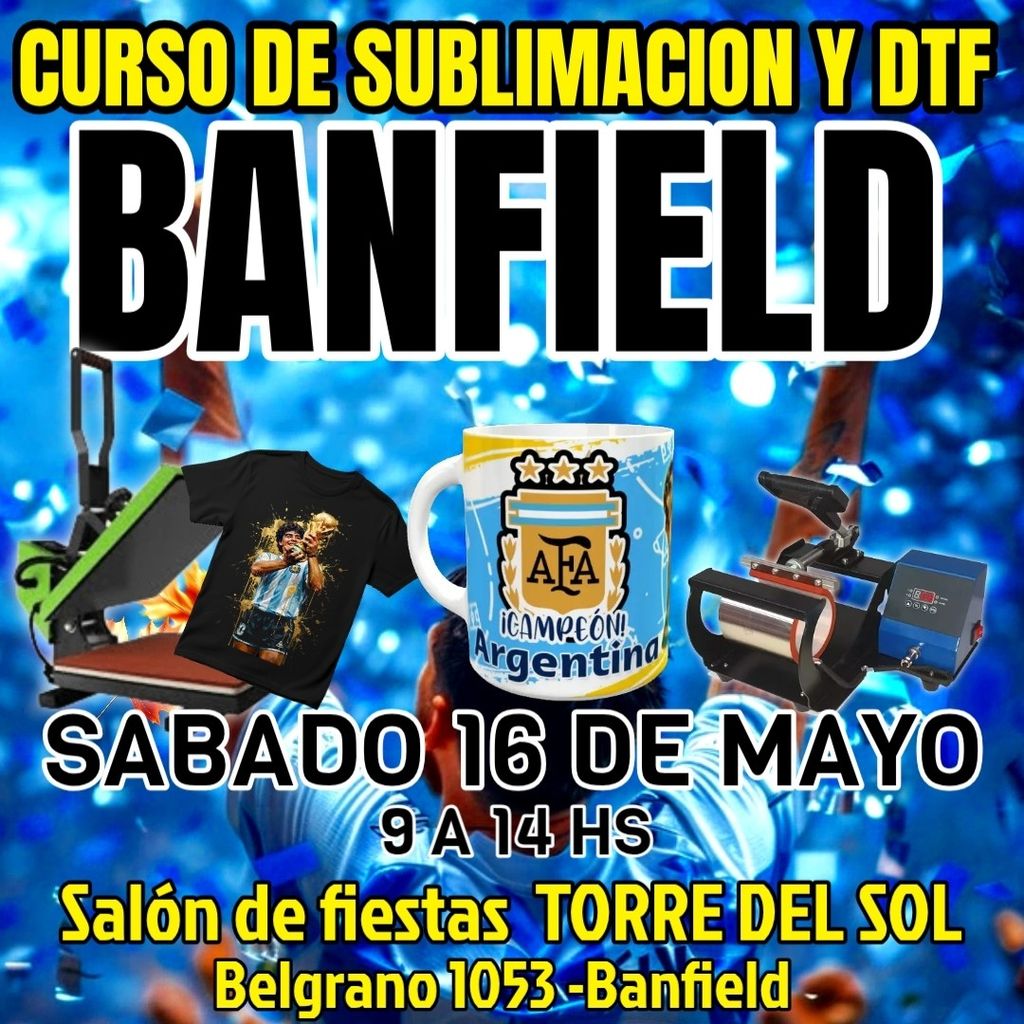 Curso de sublimación y DTF en BANFIELD - INFERNO IDEAS