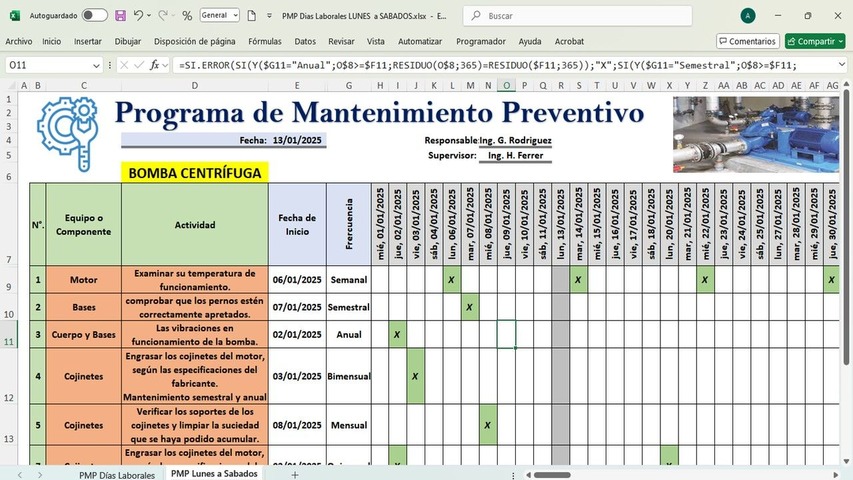 Programa de Mantenimiento Preventivo Semanal