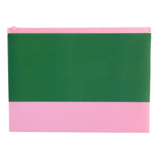 Sobre Plástico A4 Cierre Zip "Color Mix" (1322170402) Verde y Rosa ...