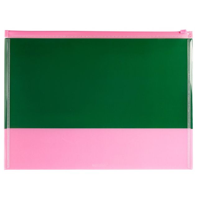 Sobre Plástico A4 Cierre Zip "Color Mix" (1322170402) Verde y Rosa ...