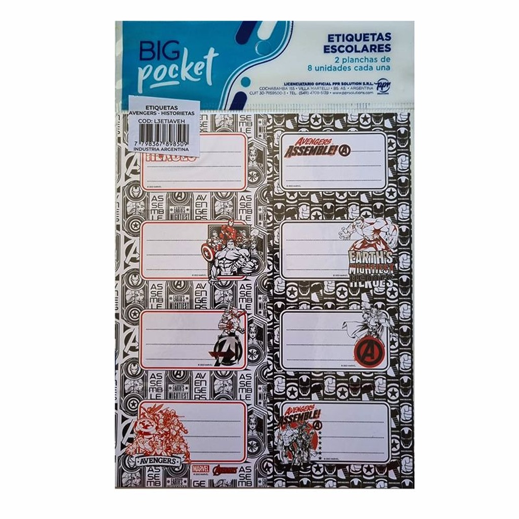 Etiquetas PPR - Avengers Historietas x16 - Batik - Librería & Papelería