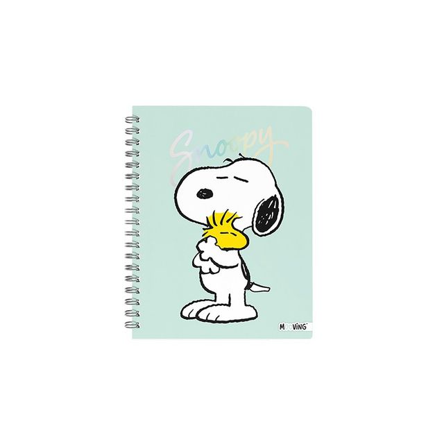 Cuaderno Chico Espiralado "Mooving Snoopy" 16x21cm T/D 80H. Ry. "Verde ...