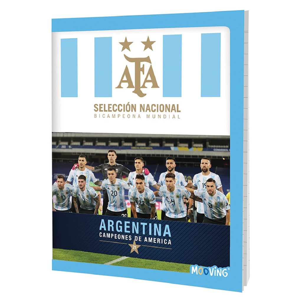 Cuaderno 16x21 cm Abrochado Mooving AFA "Selección Nacional 21" - Batik ...