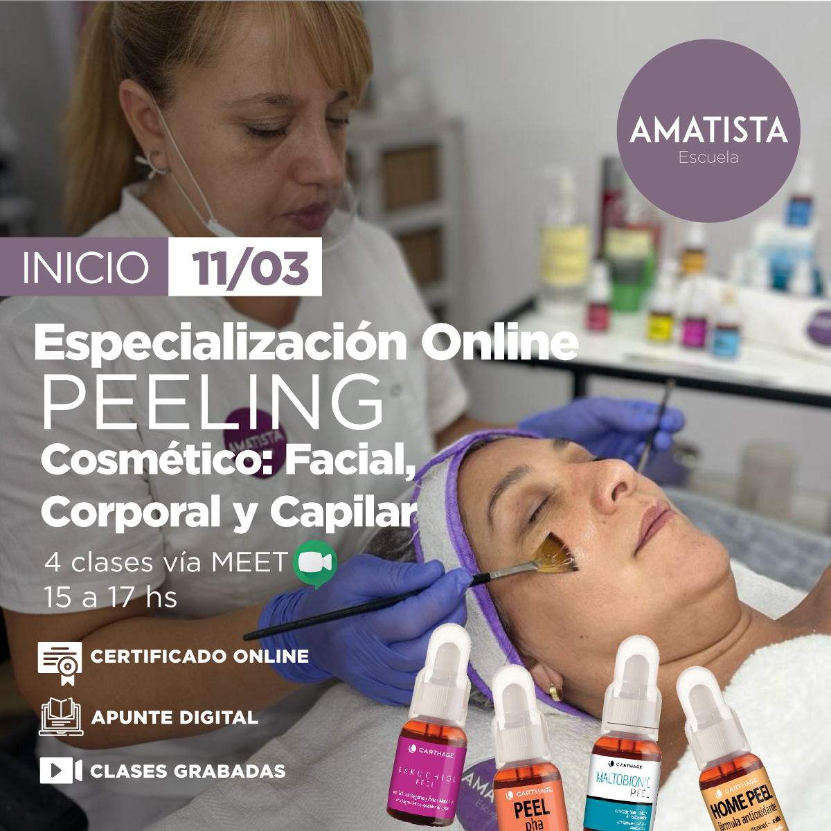 Especialización en Peeling Facial, corporal y Capilar